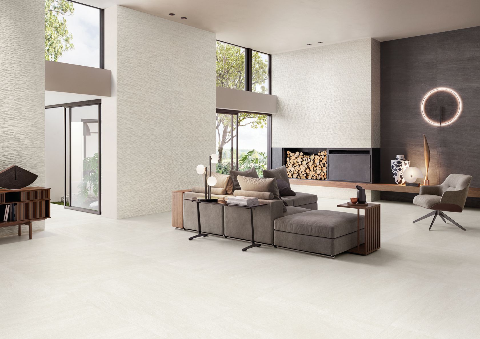 ELEGANCE PRO WHITE Porcelain stoneware wall/floor tiles with stone ...