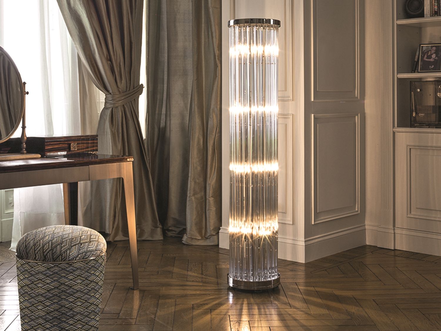 ELISABETH Crystal floor lamp By Longhi | design Giuseppe Iasparra