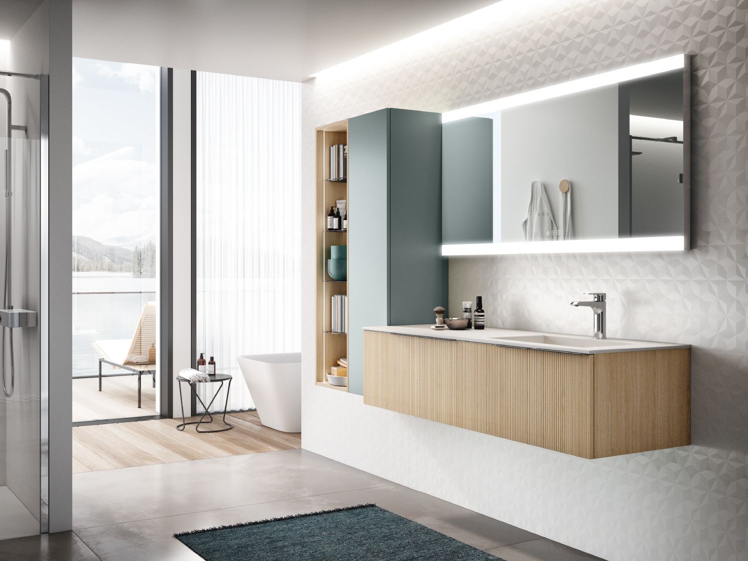 ELITE 07 Suspended bathroom cabinet with drawers By Gruppo Geromin