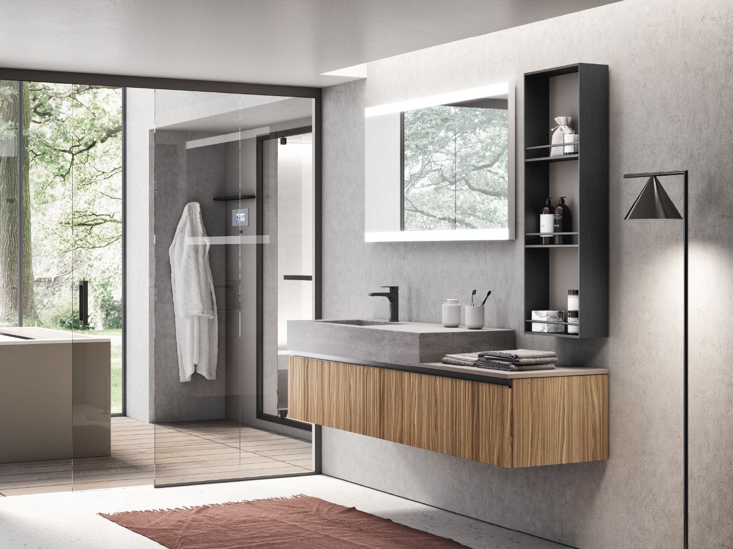 ELITE 07 Suspended bathroom cabinet with drawers By Gruppo Geromin