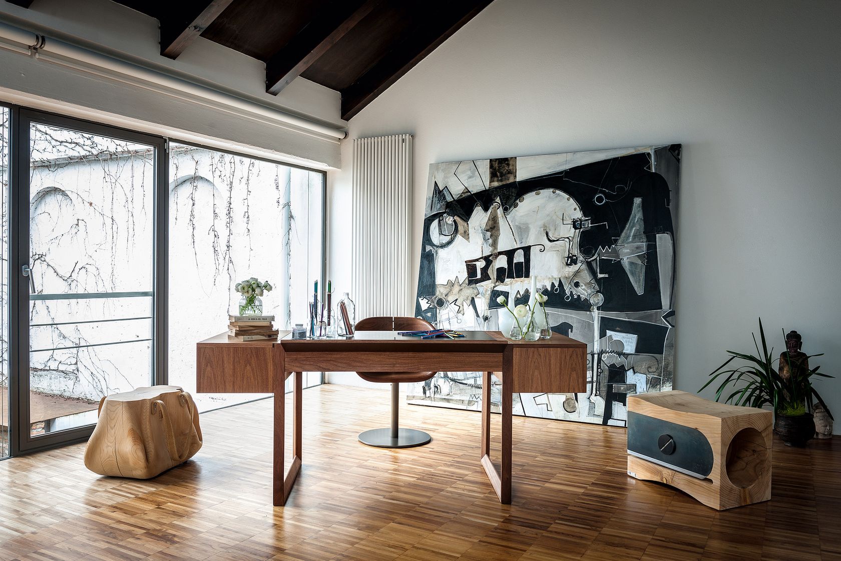 ELLE ECRIT Rectangular made of veneered blockboard writing desk By Riva ...