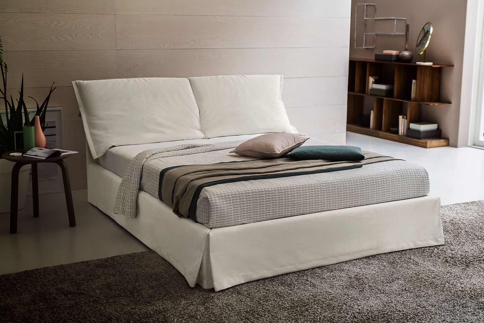 Fabric double bed EMILY Bed Stories Collection By Felis