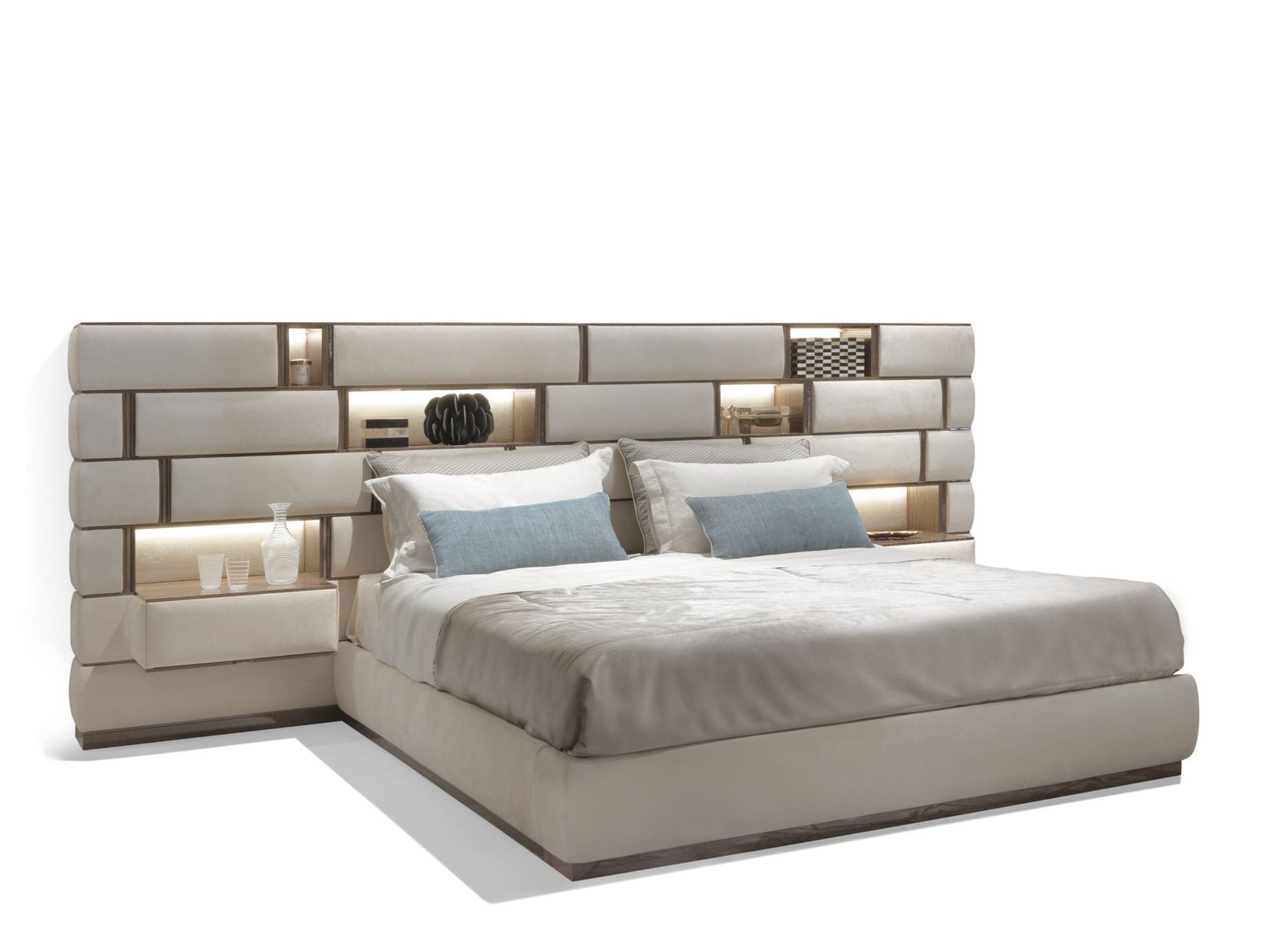 Upholstered fabric double bed EMOTION By Visionnaire