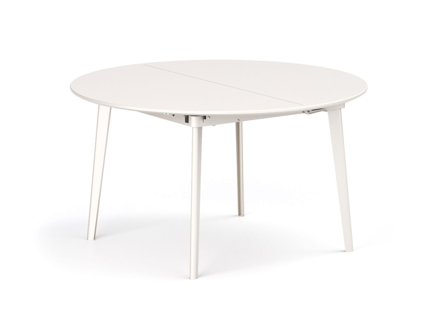 PLUS4 Round extending steel garden table By Emu