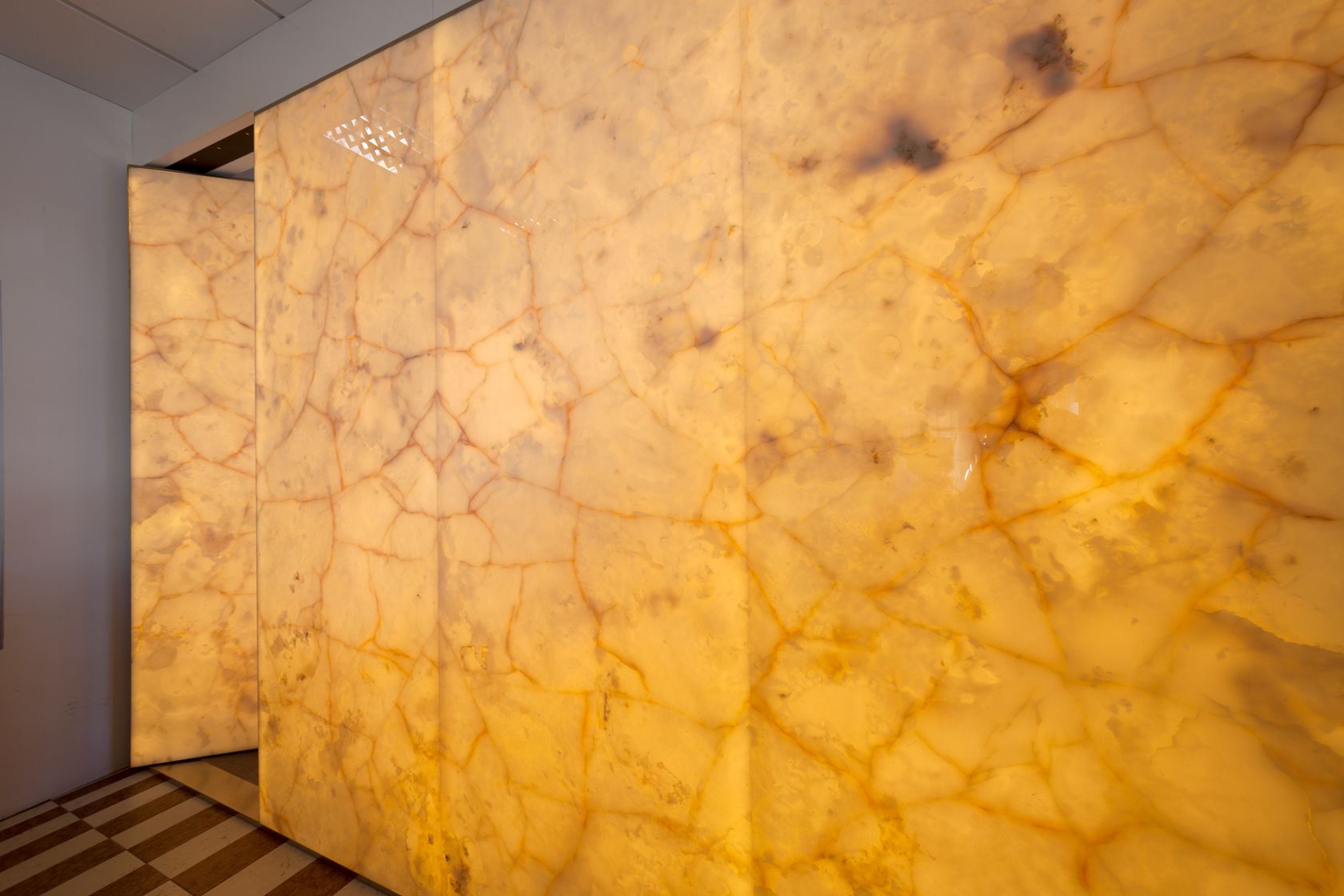 LUX Pivot onyx safety door with backlighting By Ercole