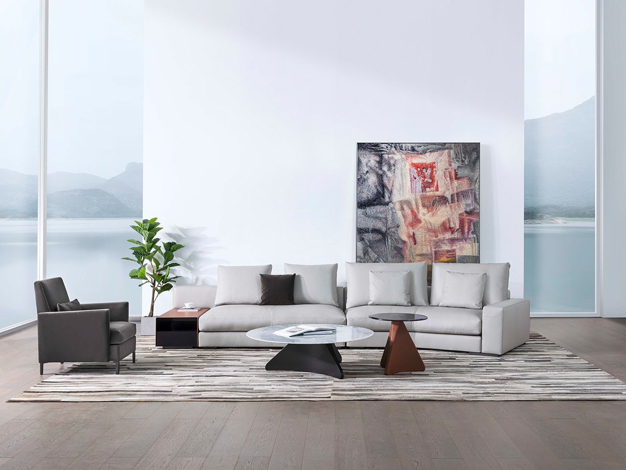 EPIC Curved fabric sofa By CAMERICH