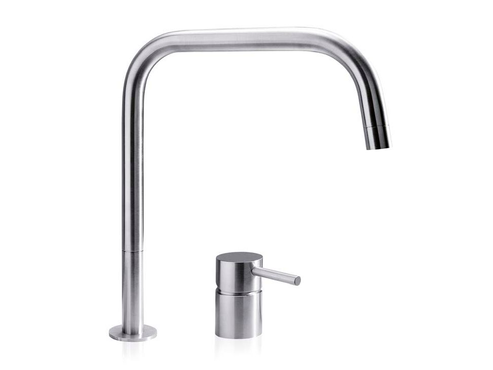 F2 SQ Countertop stainless steel kitchen mixer tap By MGS
