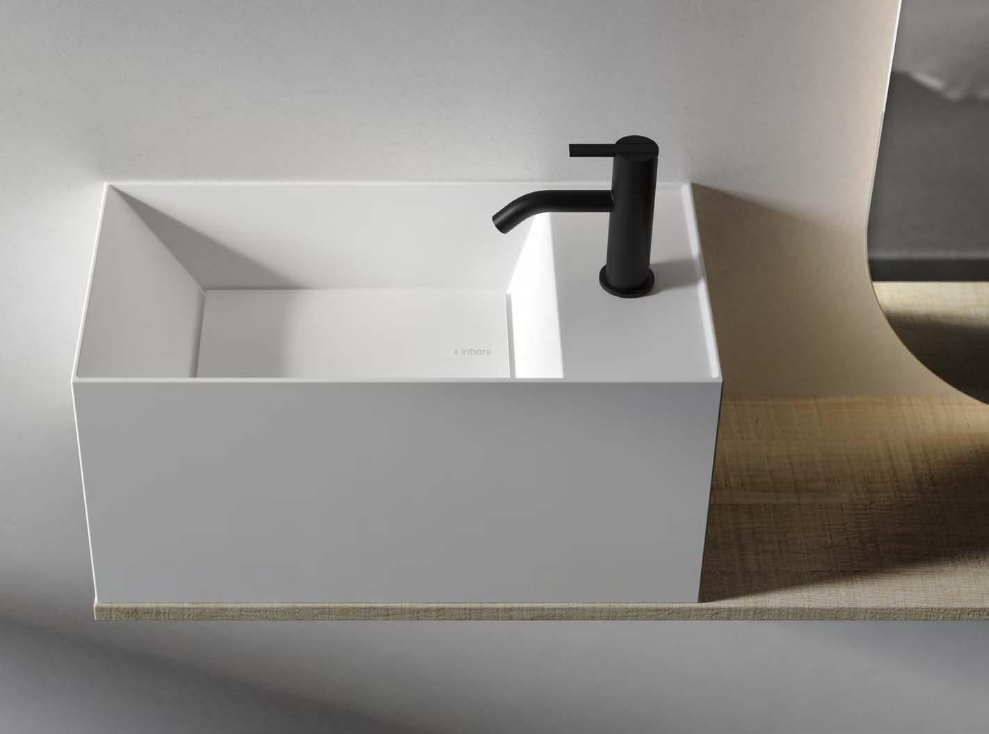 FACETT | Handrinse basin Countertop rectangular Solid Surface handrinse ...