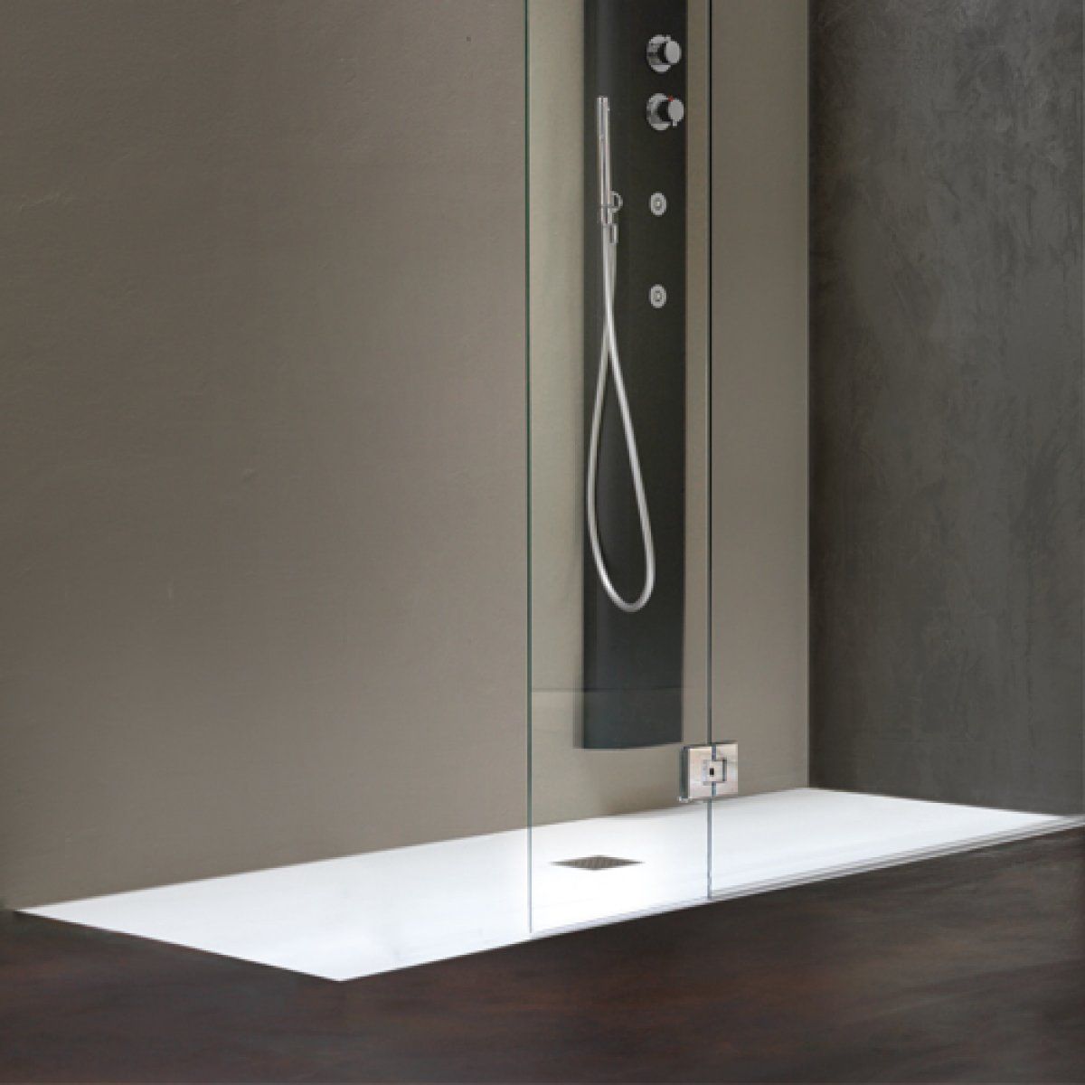 Flush fitting rectangular Solid Surface shower tray FILO By Blu Bleu