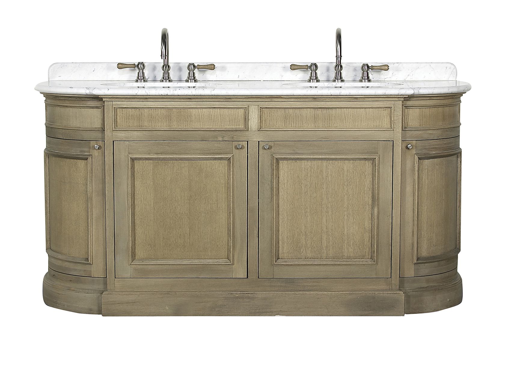 FLAMANT BUTLER Double oak vanity unit with doors By RVB