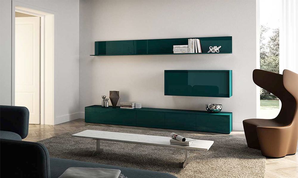 Sectional lacquered storage wall FLEXI CONTAINER By Cappellini