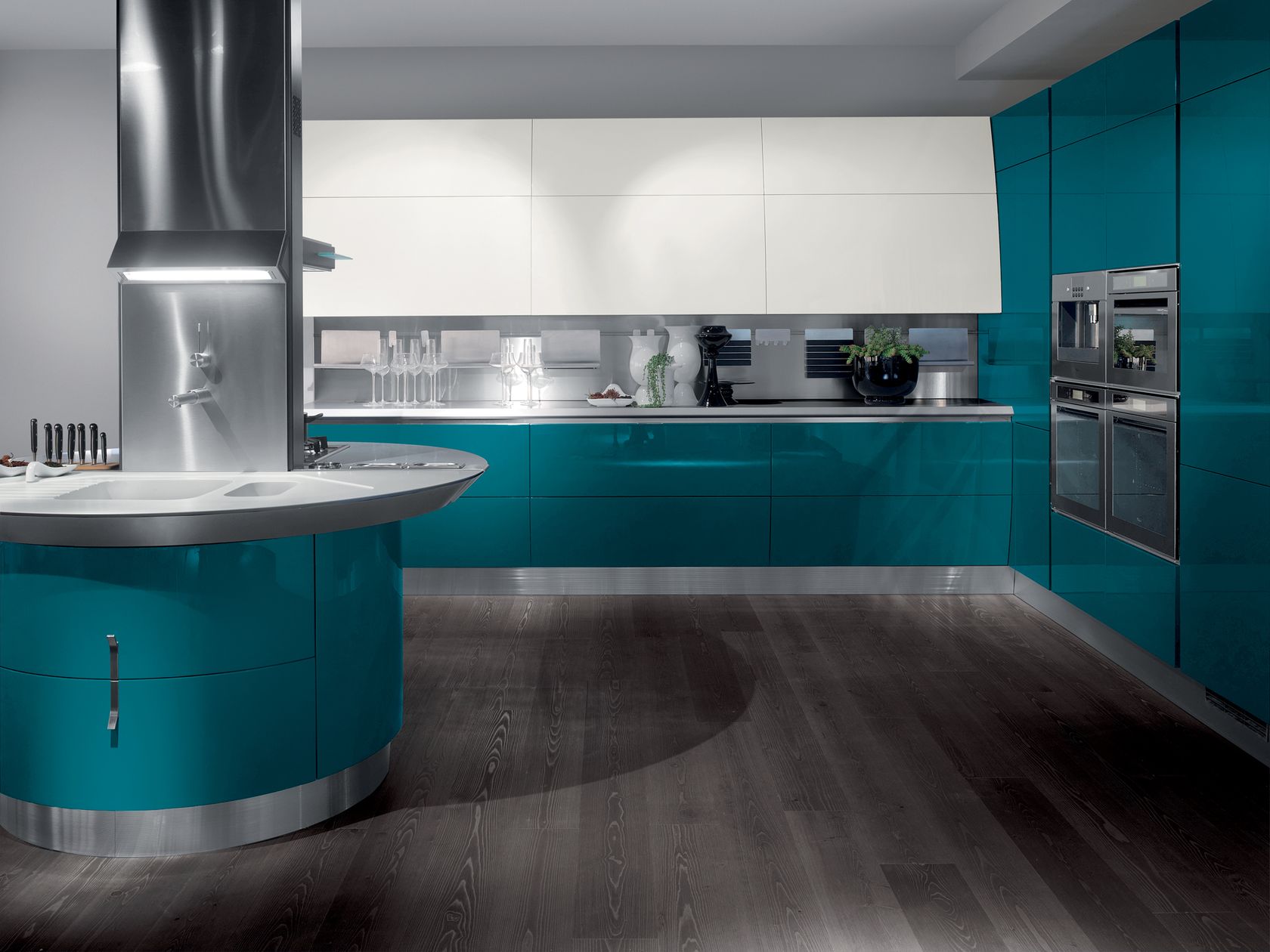 Lacquered fitted kitchen FLUX Scavolini Line By Scavolini design ...
