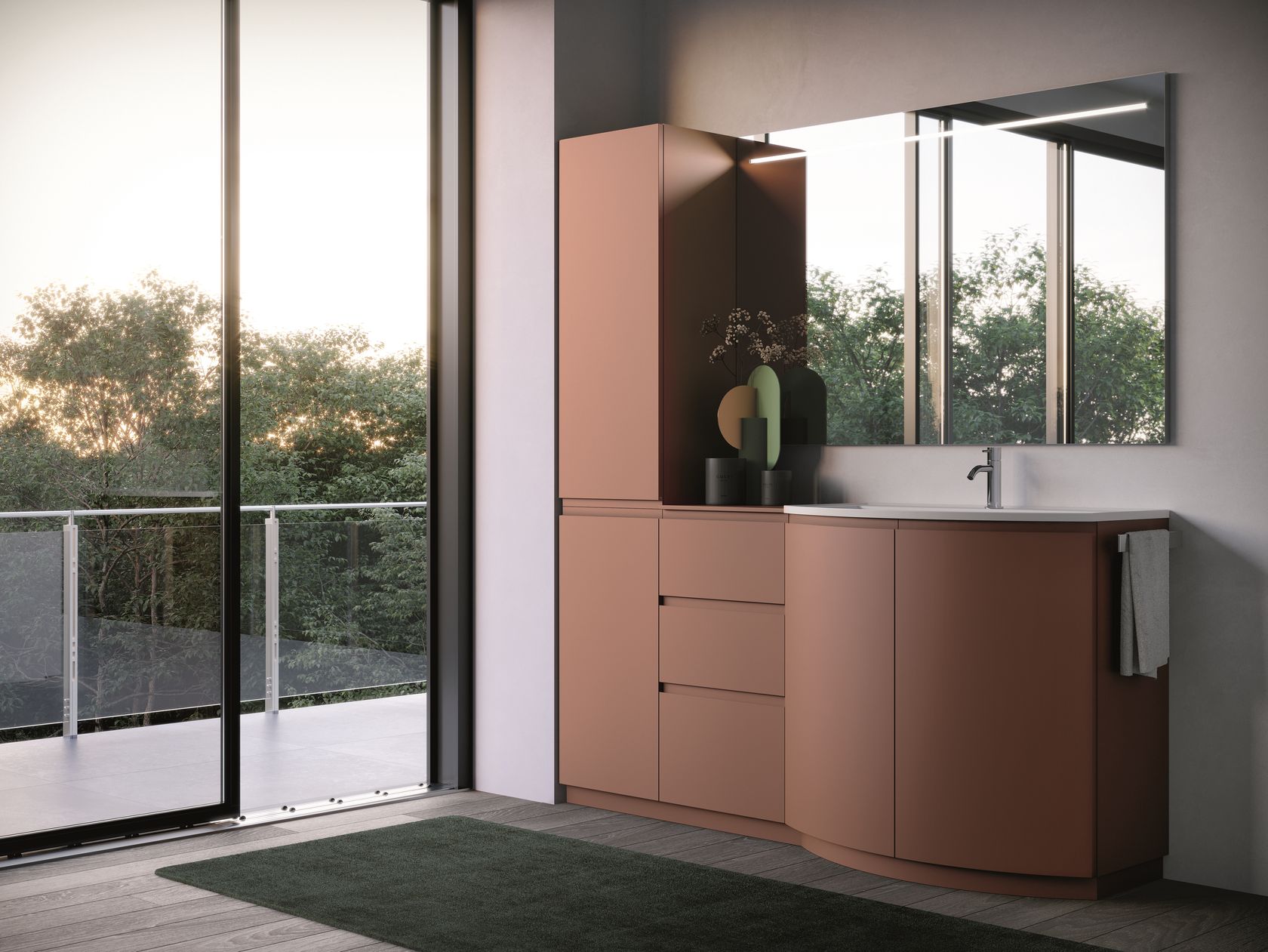 Floor-standing lacquered vanity unit FORM 13 Form Collection By Idea