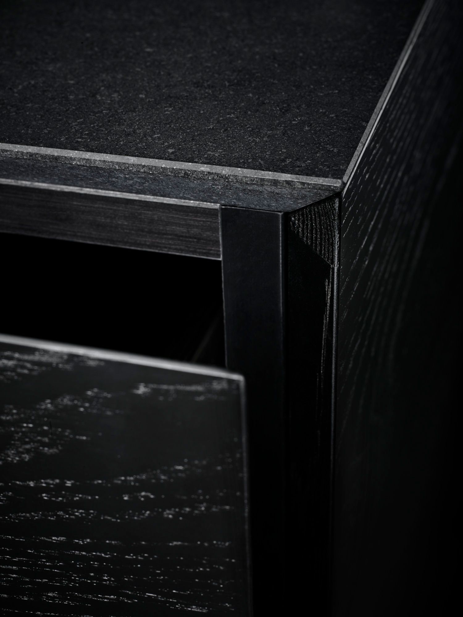 FORM 45 - BLACK OAK Solid wood kitchen with push to open doors By ...