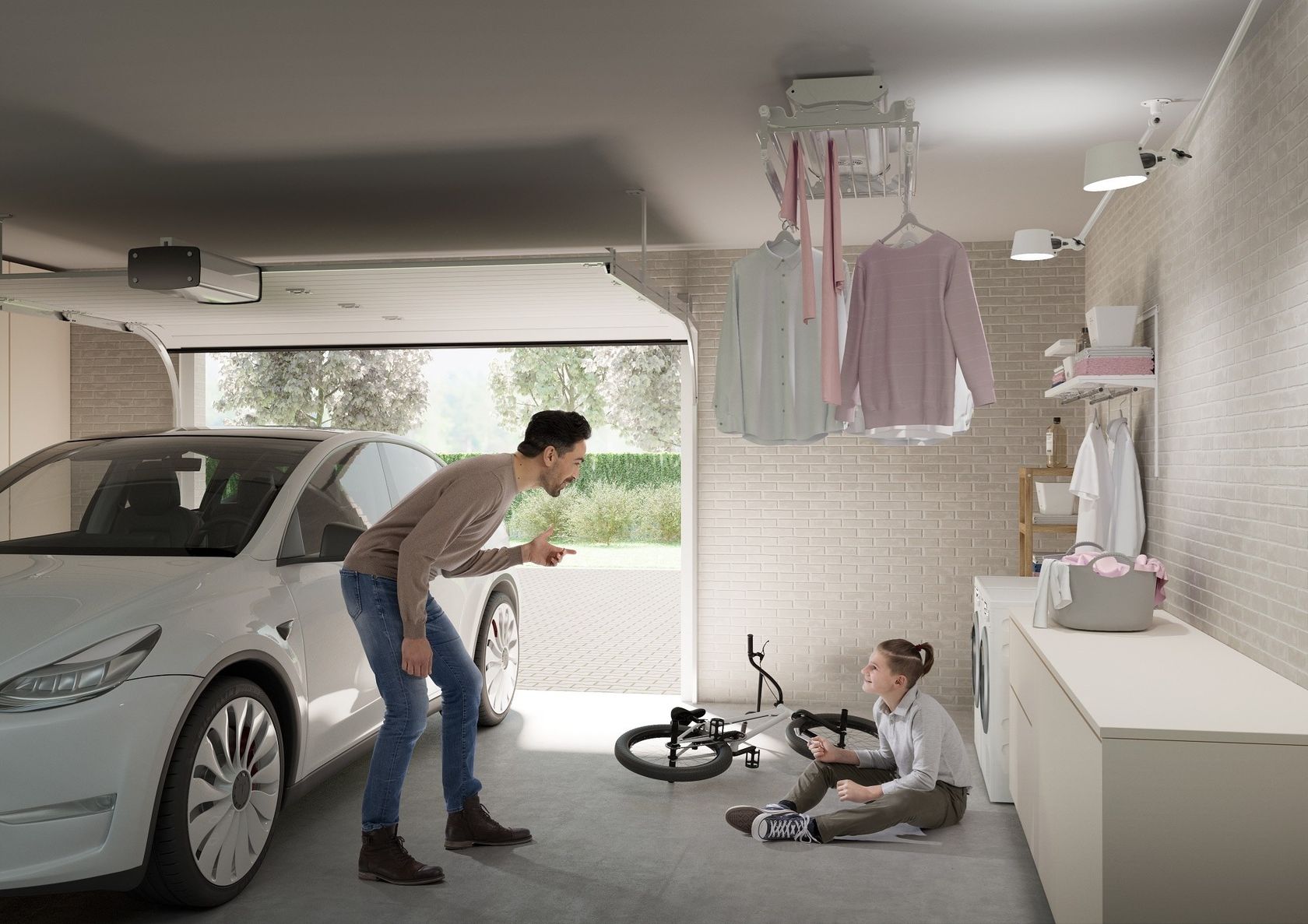 FOXYDRY AIR Electric ceiling clothesline with remote control By Foxydry