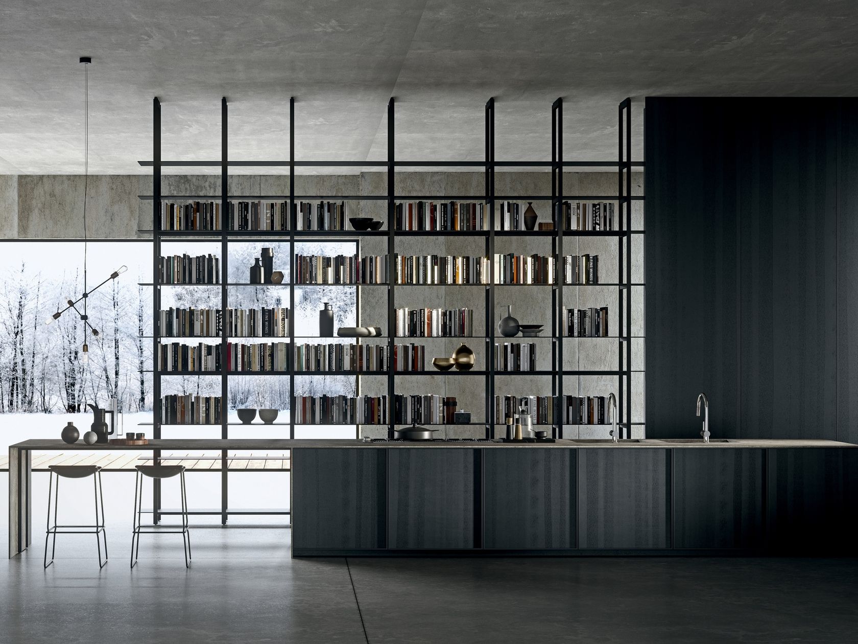 BLADE LAB | Kitchen Stone and eucalyptus veneer kitchen with island By ...