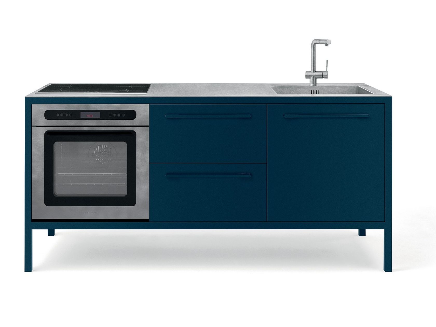 FRAME KITCHEN 3 UNITS Minicucina in metallo con maniglie By Fantin ...