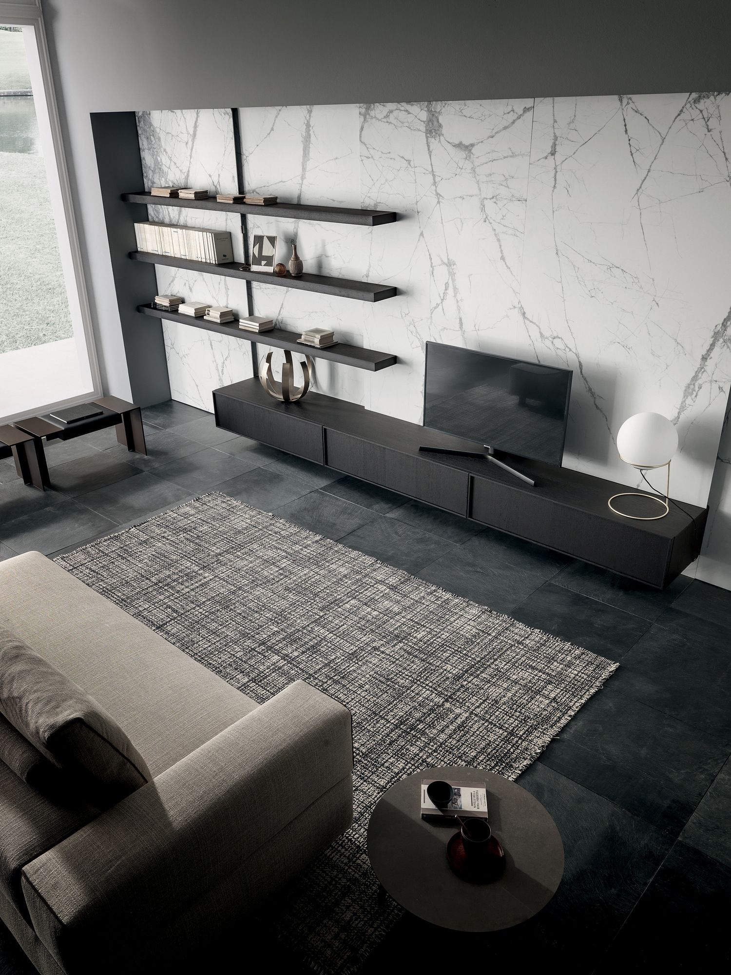 FRAME | Storage wall with integrated lighting Frame Collection By MODULNOVA