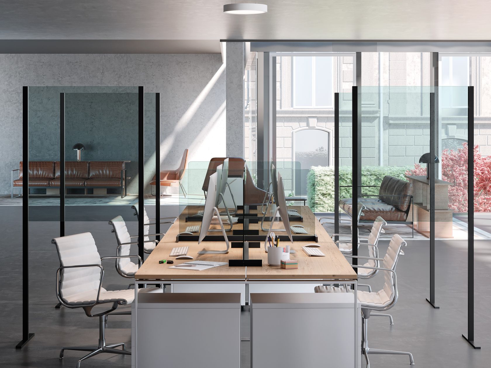 HALT COVID | Free standing protective barrier Halt Covid Collection By Samo