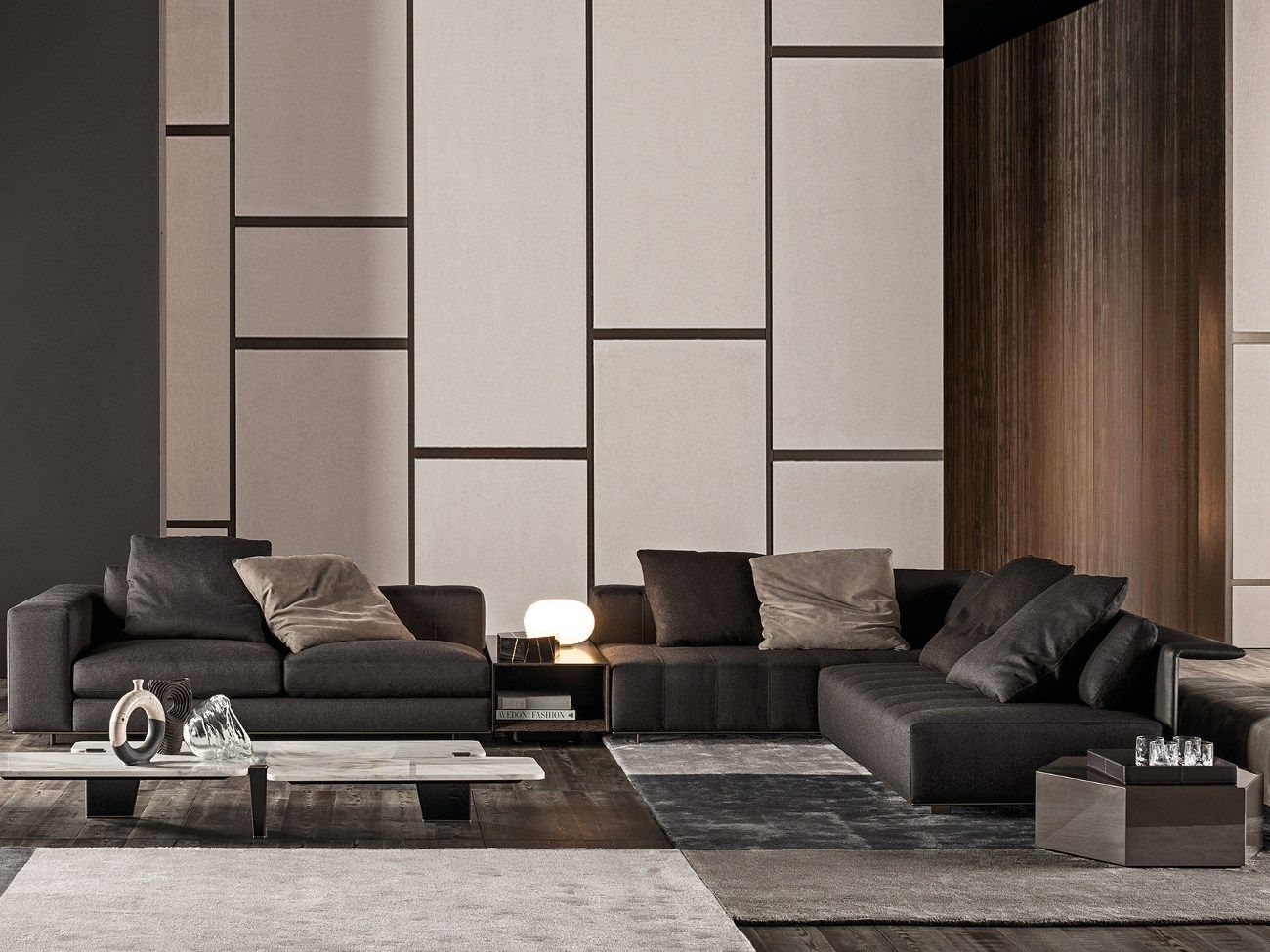 FREEMAN SEATING SYSTEM Fabric sofa By Minotti | design Rodolfo Dordoni
