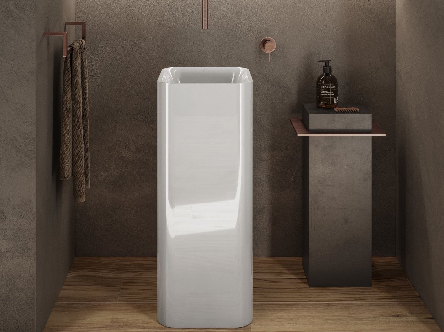 RAK-PETIT Freestanding square ceramic washbasin By RAK Ceramics ...