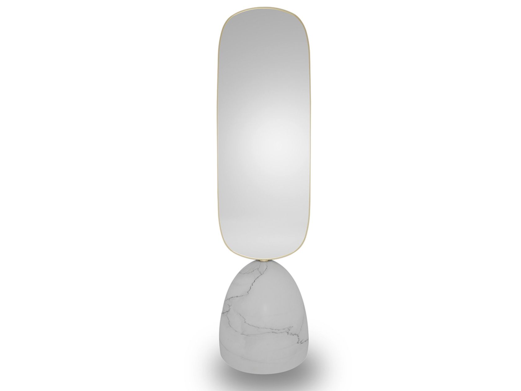Freestanding swivel mirror with marble base FRONT & BACK By EXENZA