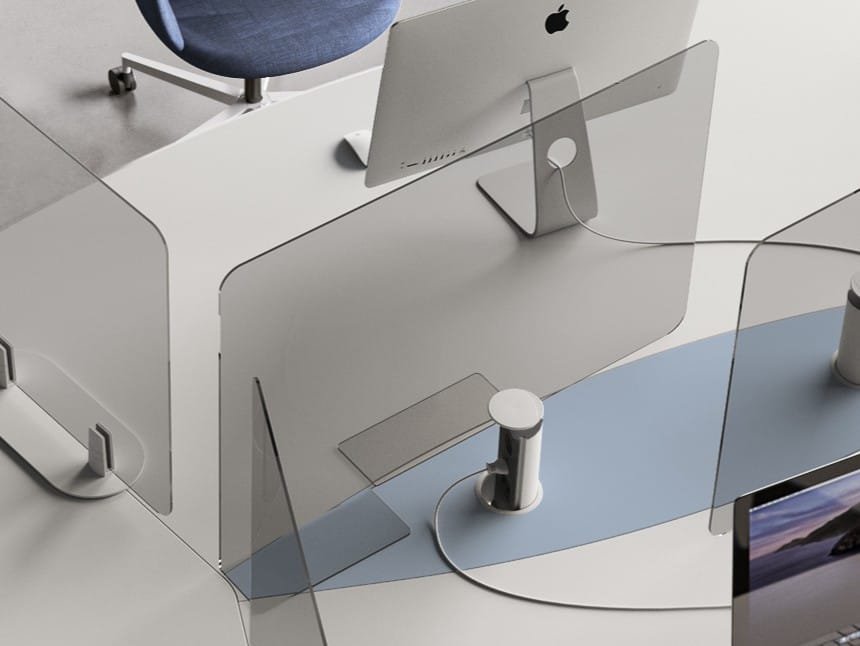 FRONTAL PANELS&SCREENS | Glass desktop partition By DVO