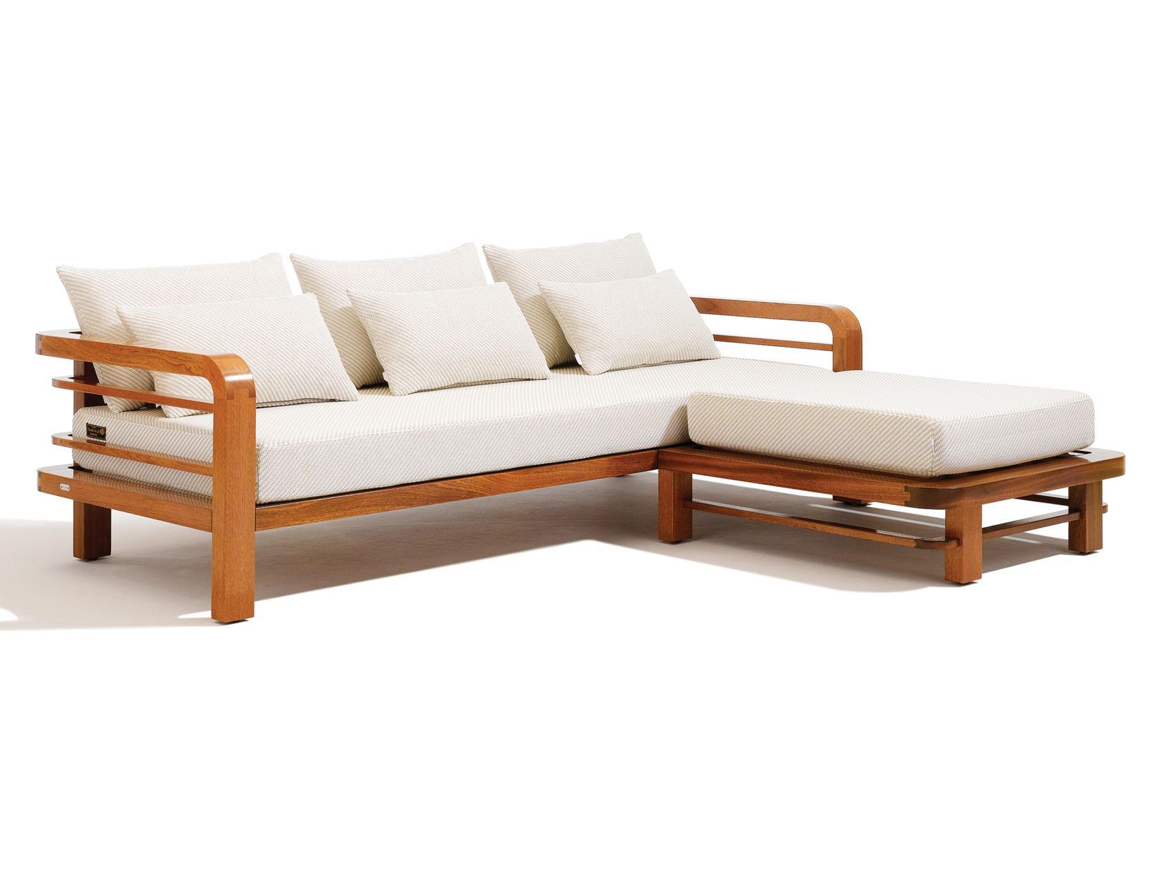 BELLAGIO Mahogany and fabric 3 seater garden sofa By Seóra