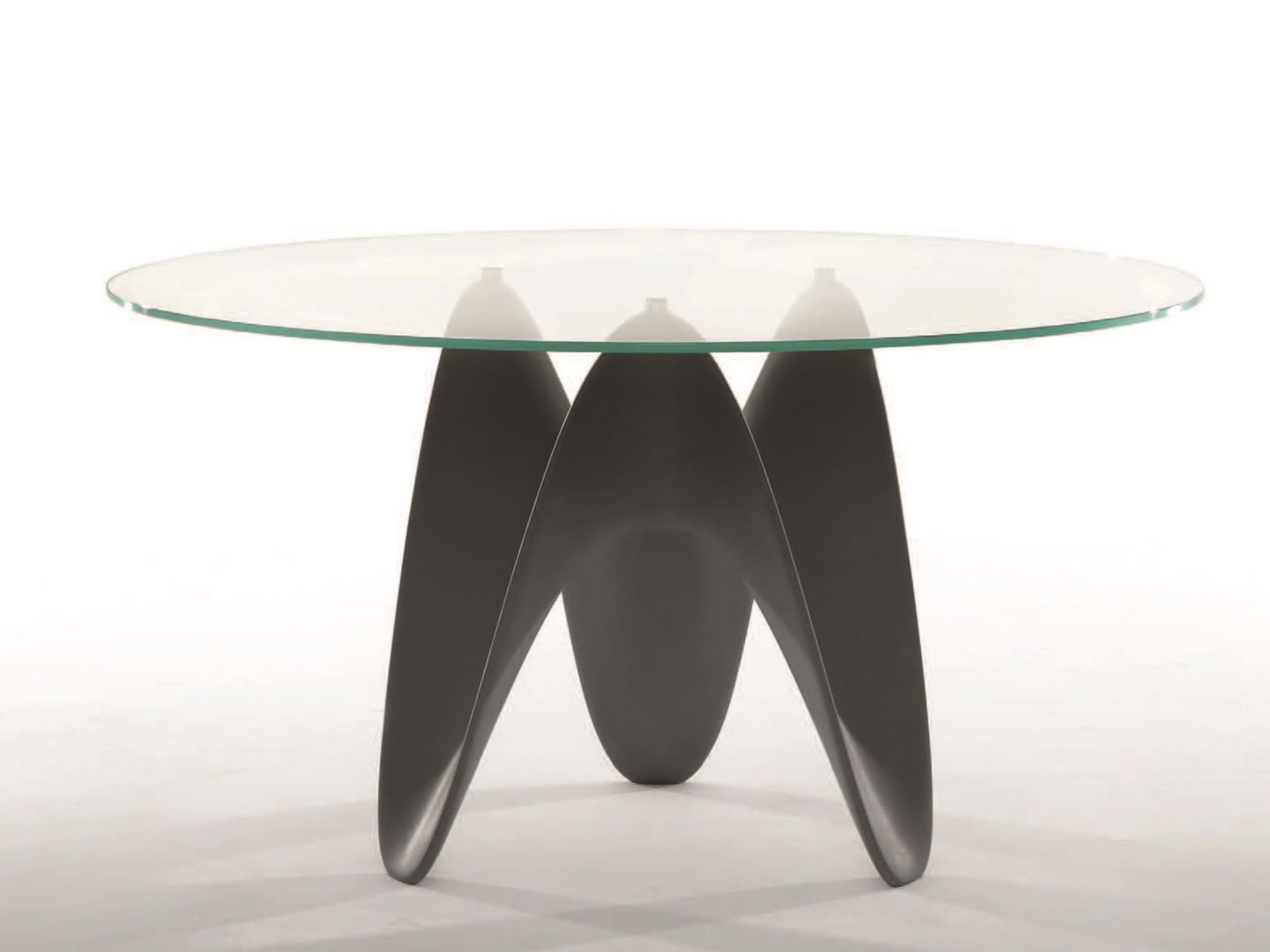 Round tempered glass table with Tecnoril® base GAYA By Tonin Casa ...