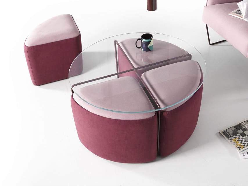 GEMMA | Glass and steel coffee table By Altinox