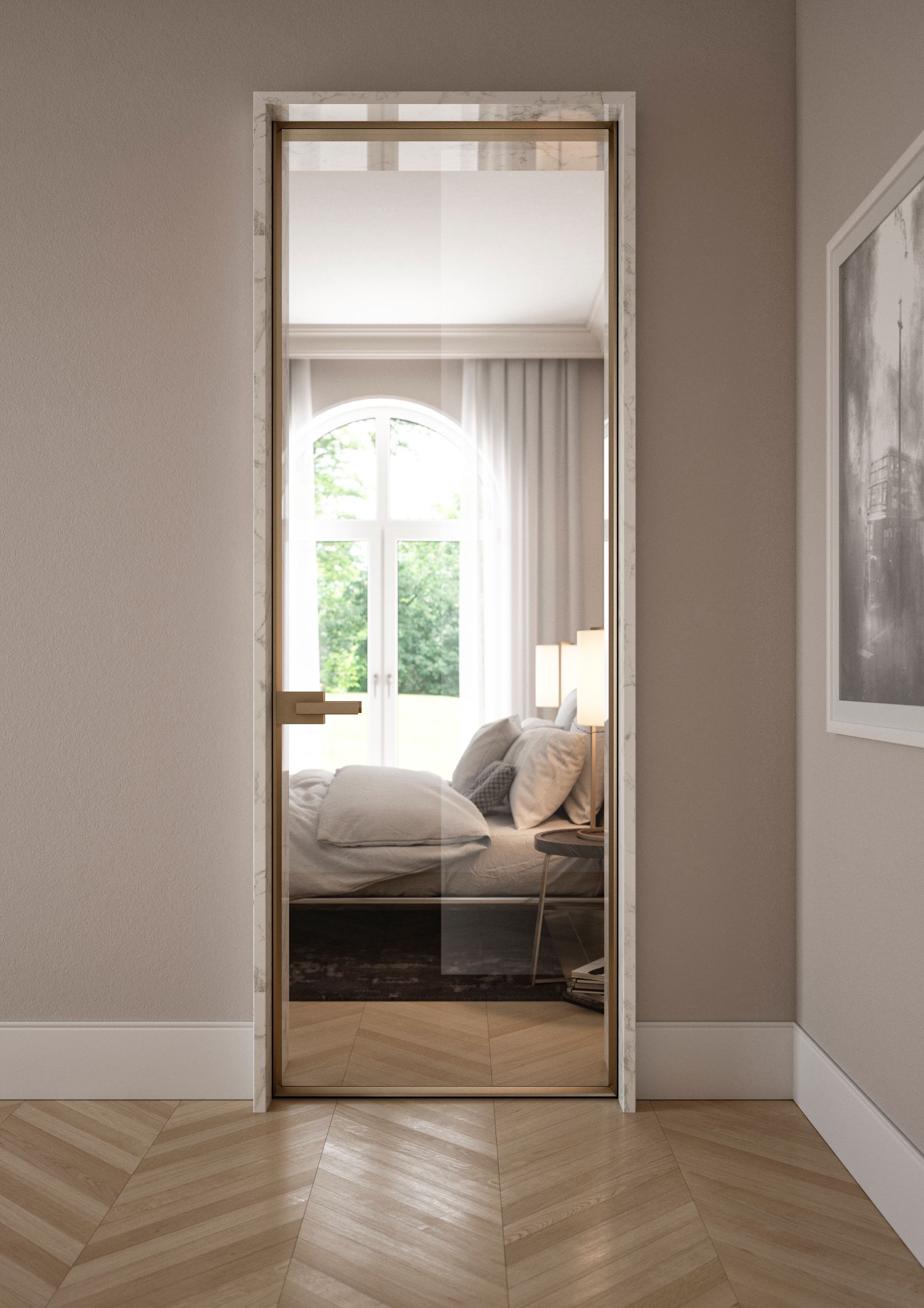ENTRE-DEUX Hinged glass door By ALBED | design Alfonso Femia