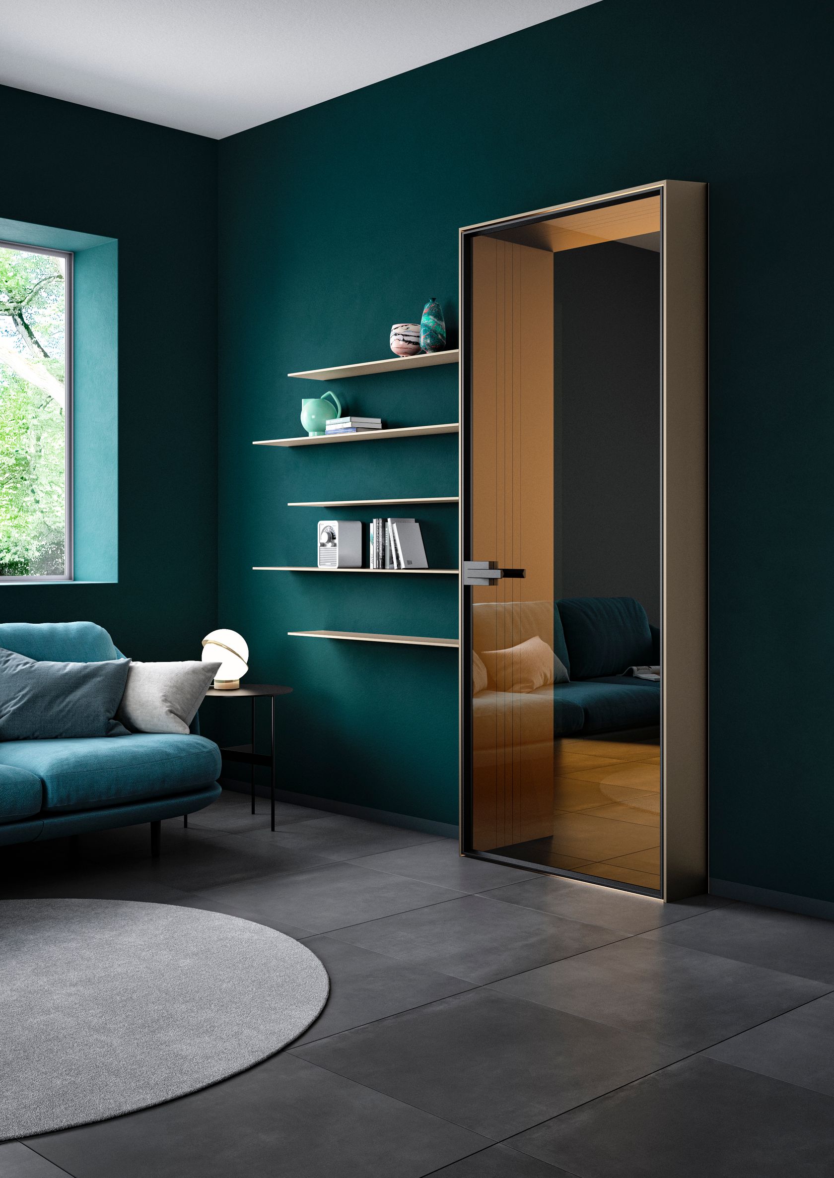 ENTRE-DEUX Hinged glass door By ALBED | design Alfonso Femia