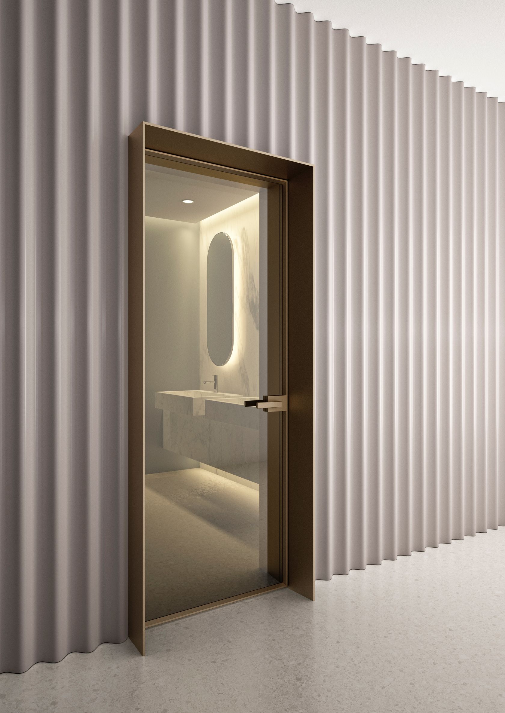 ENTRE-DEUX Hinged glass door By ALBED | design Alfonso Femia