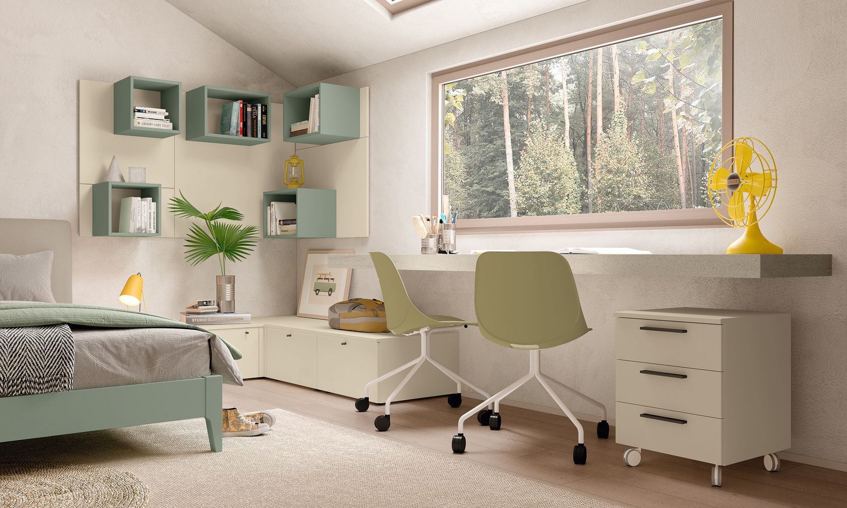 GOLF 2021 Wooden teenage bedroom By Colombini Casa