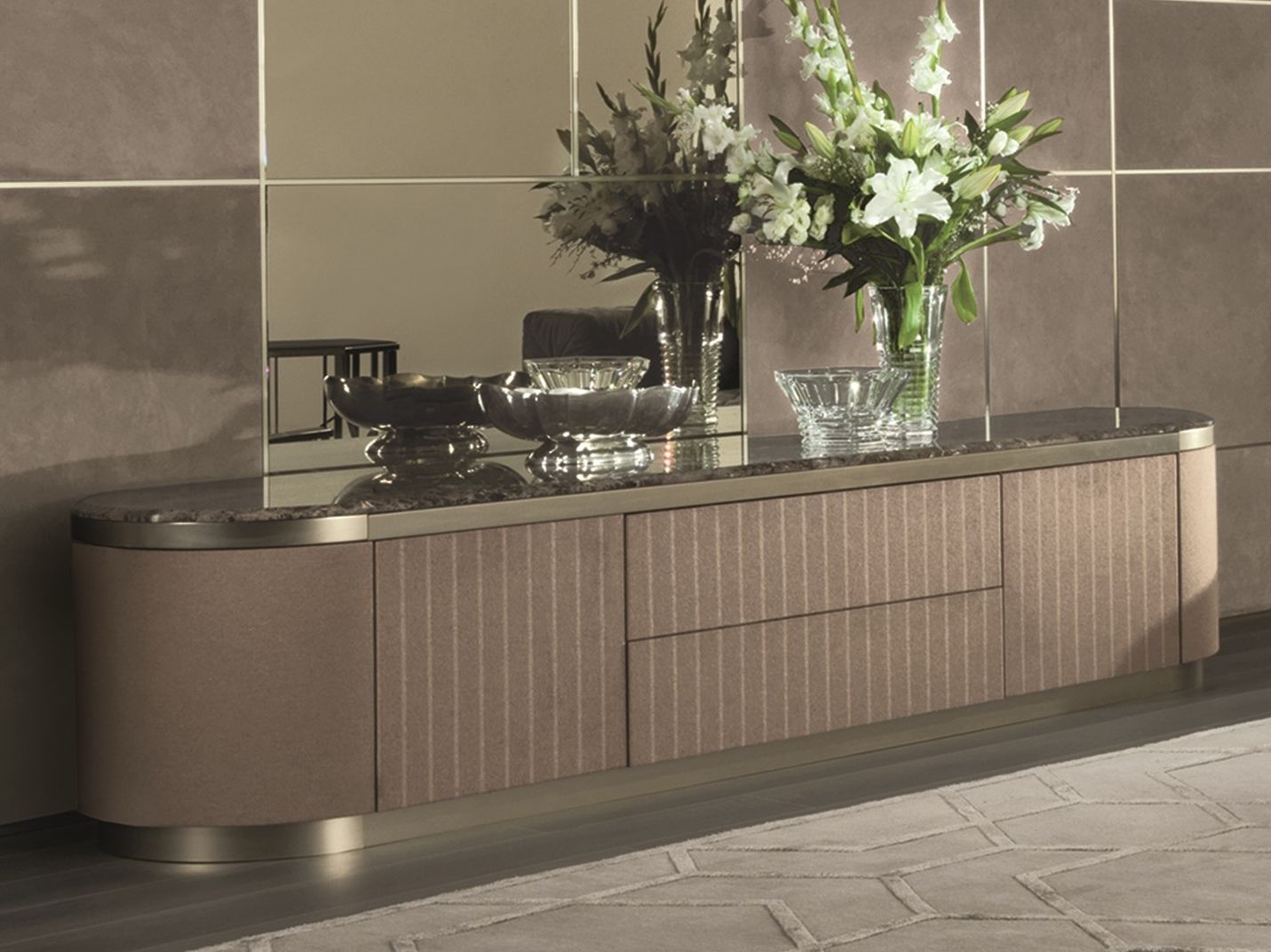 GORDON Cashmere sideboard with drawers By Longhi | design Giuseppe Iasparra