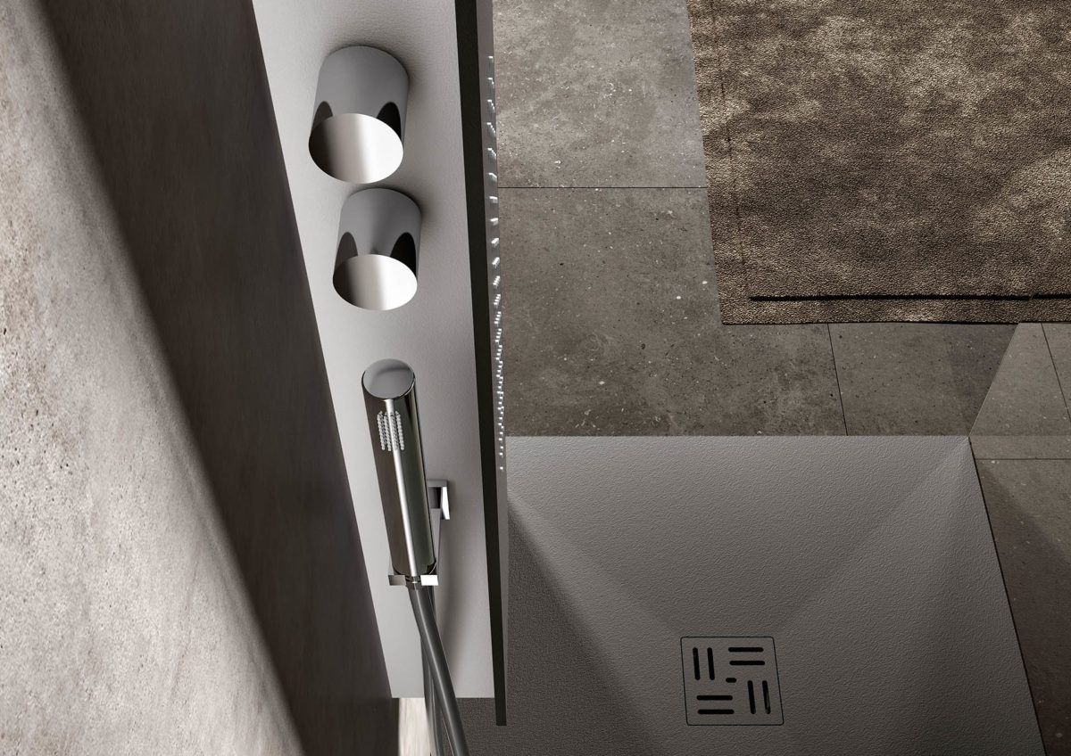 Shower panel with side jets with overhead shower GRAPHIC By Albatros ...