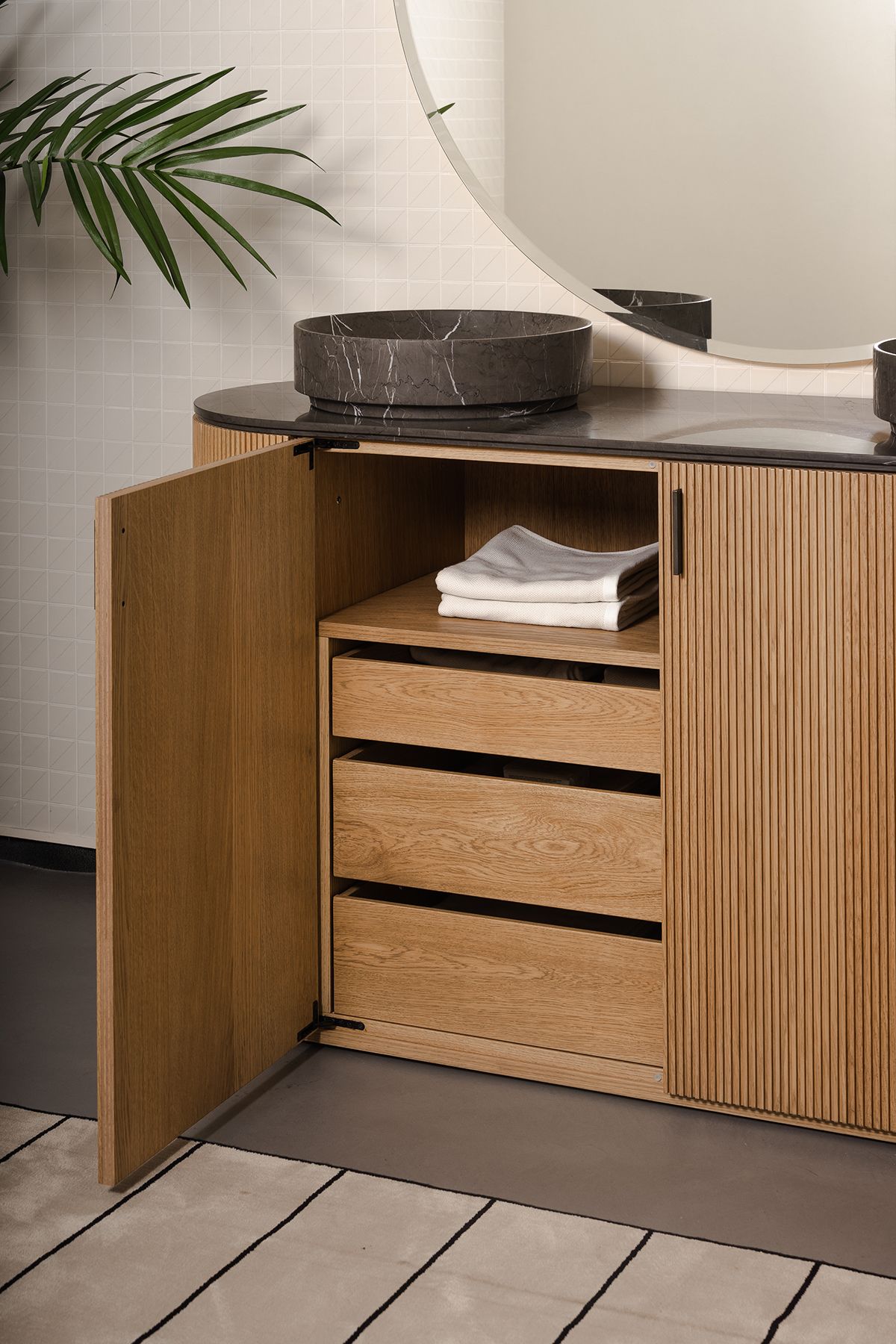 GRATE | Oak vanity unit By INBANI
