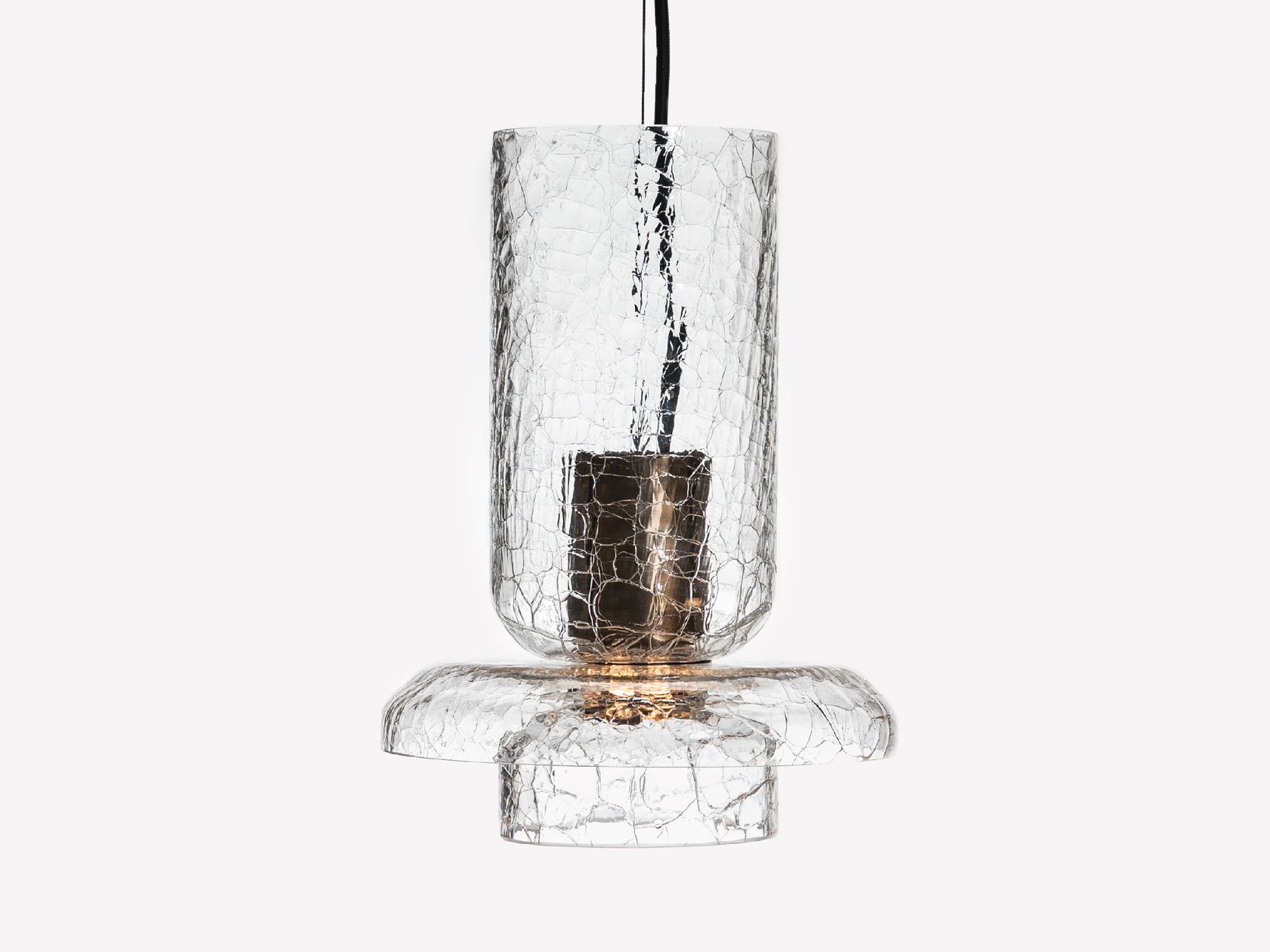 LED blown glass pendant lamp GREENWAY CRACKLE S4 Crackle Collection By ...