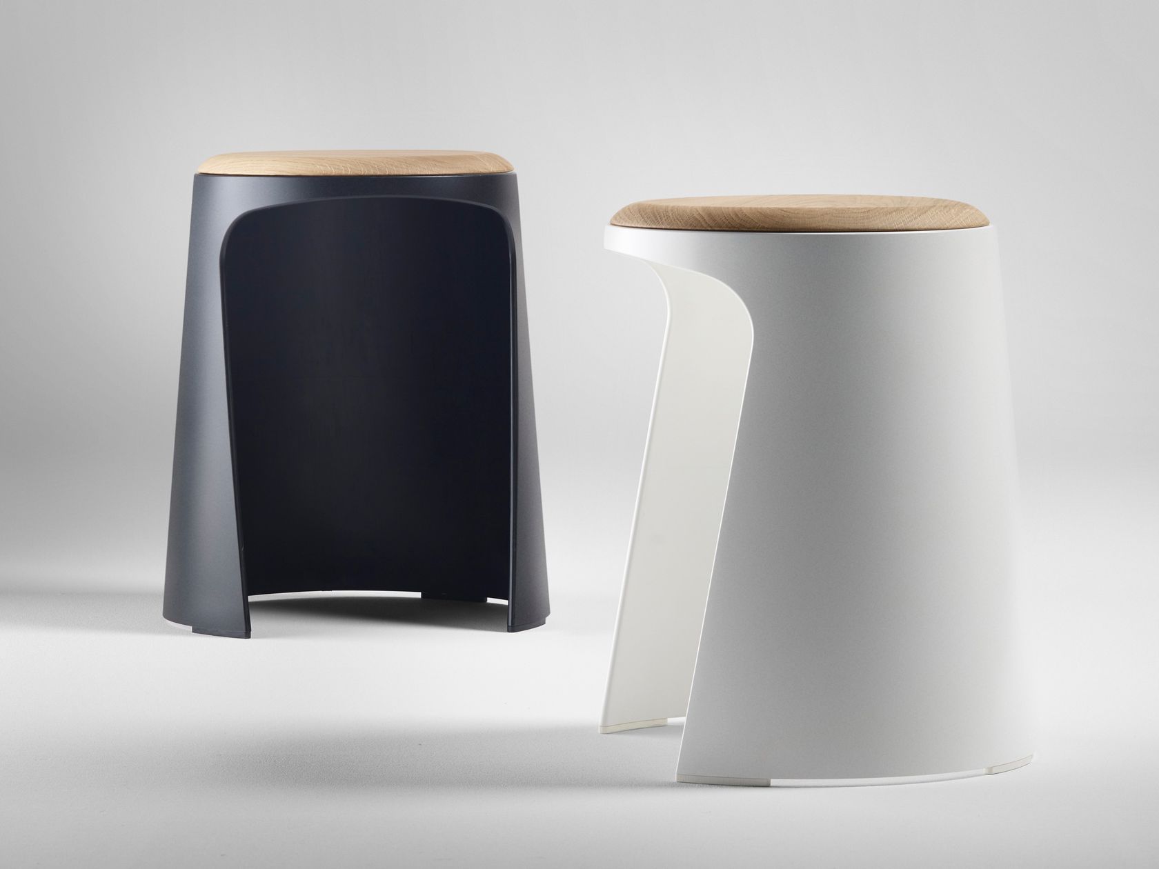 HANDY | Stackable stool Polypropylene stool with wooden seat By Sellex ...