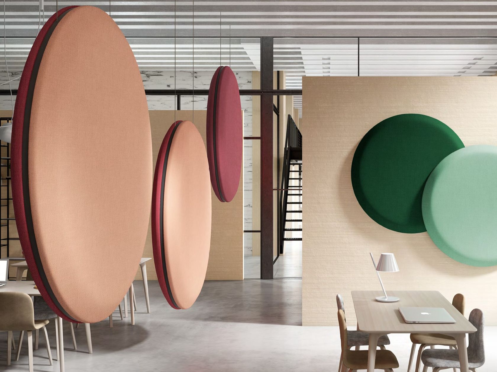 LESSEN TACET Woven vinyl hanging acoustic panel By VERTISOL INTERNACIONAL