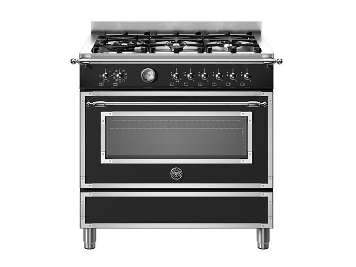 HERITAGE - HER96L1ENET Stainless steel cooker for gas hob By Bertazzoni