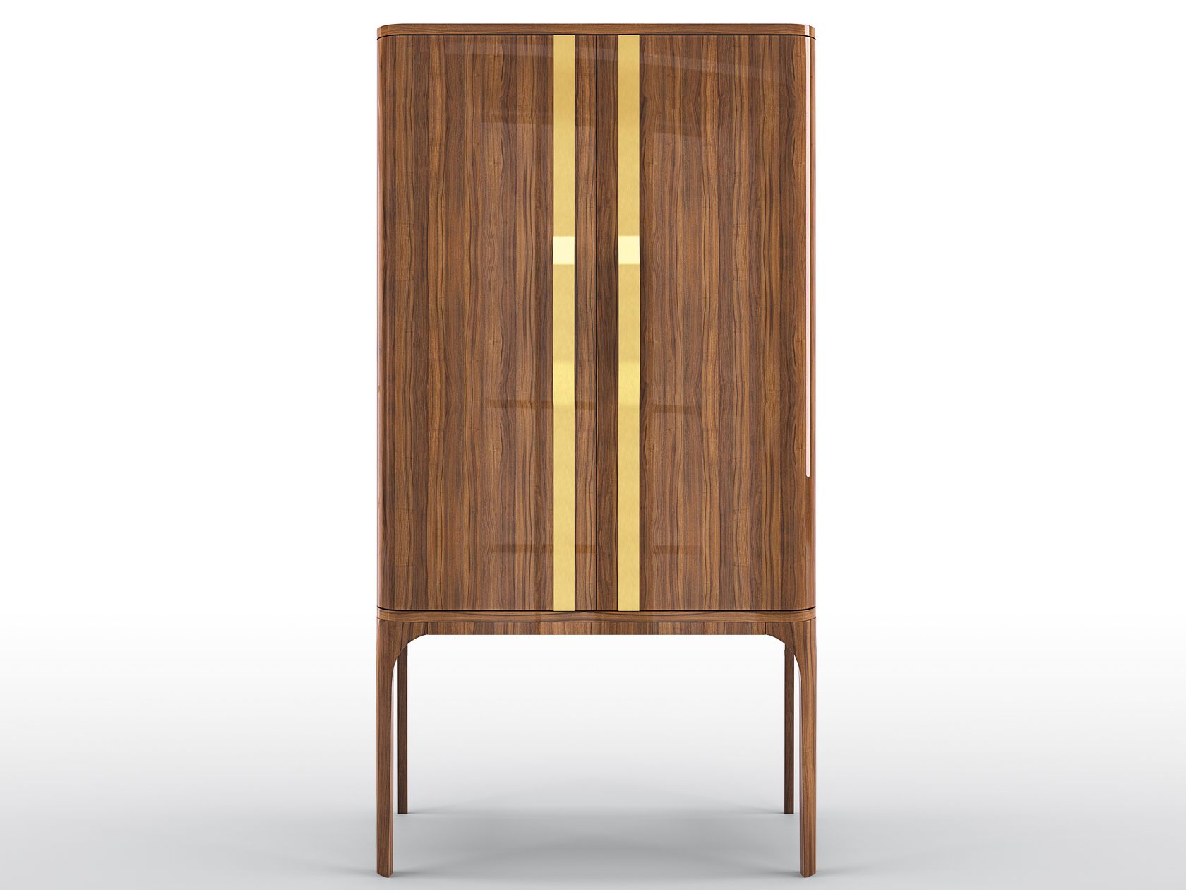 VENUS Walnut highboard with doors By BRUNO ZAMPA