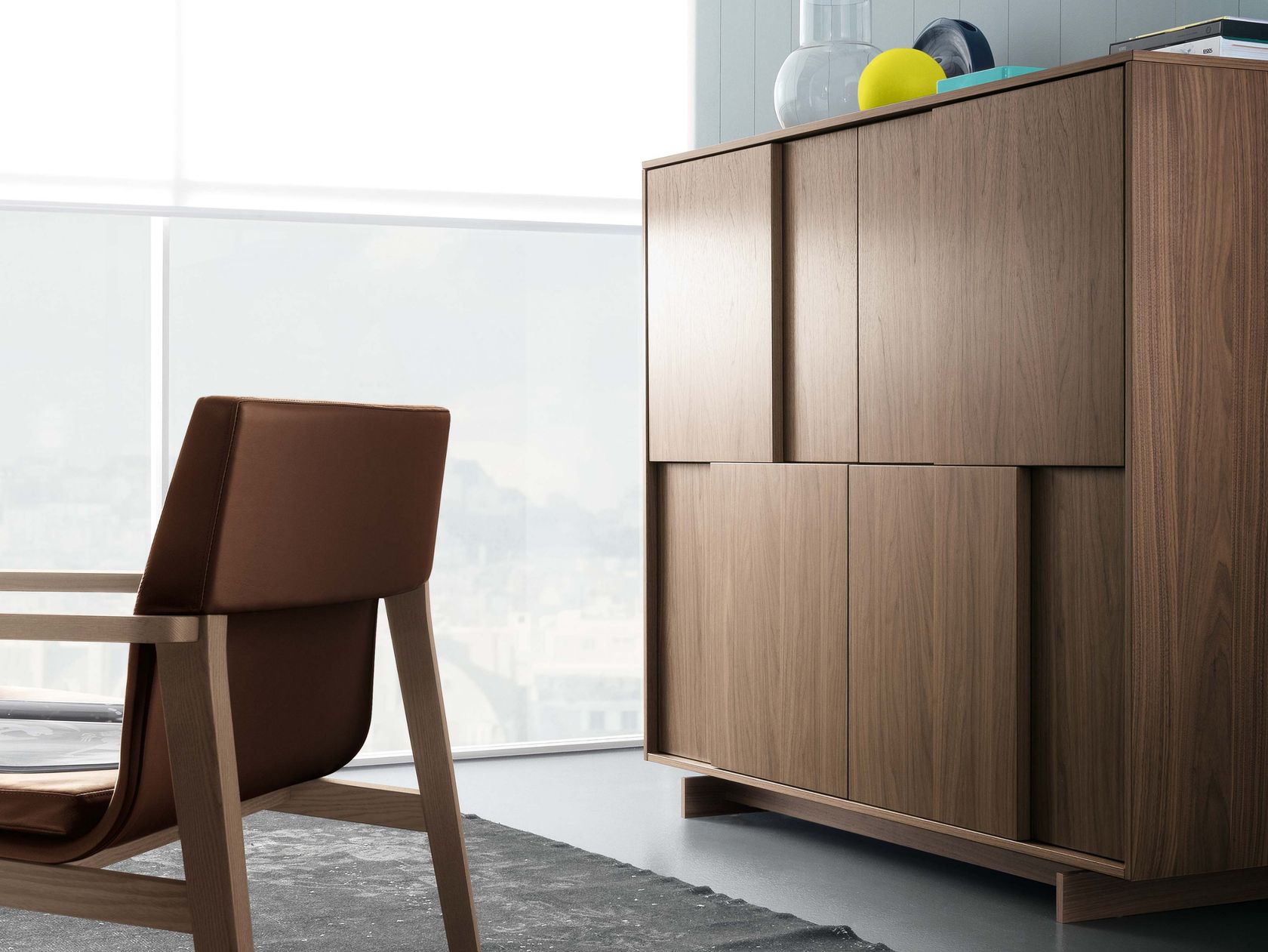 FRAME | Walnut highboard Frame Collection By JESSE design Sergio Brioschi