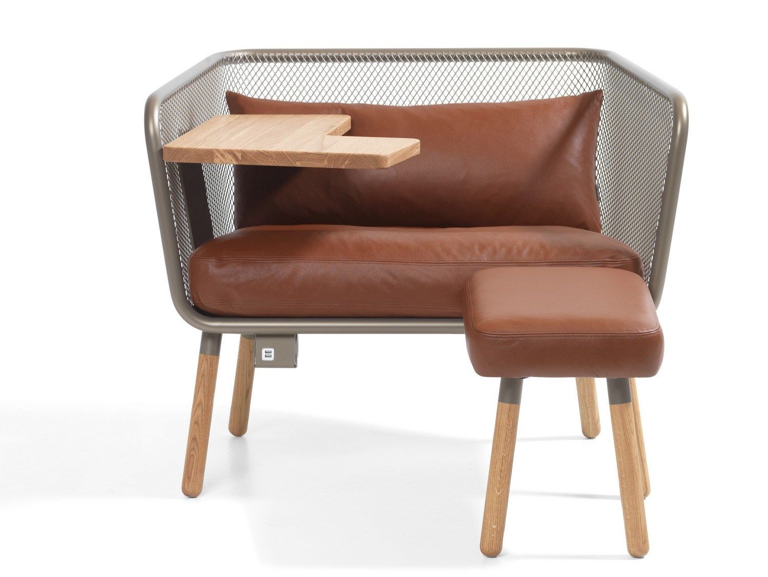 HONKEN WORKSTATION | Leather small sofa Honken Collection By Blå ...