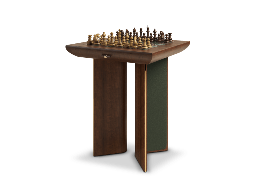 Square walnut chess table HOWARD By Wood Tailors Club