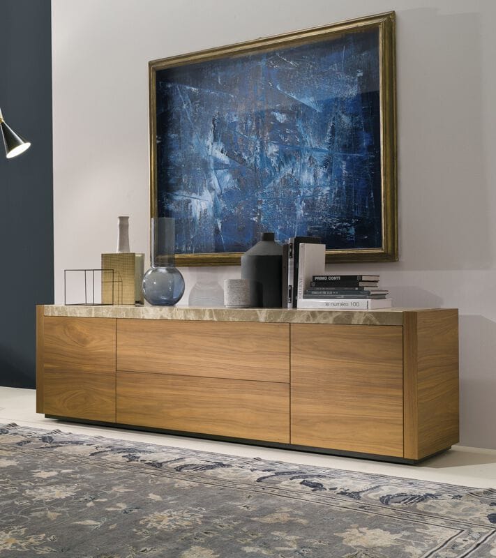MATERICA Wooden sideboard with marble top By i 4 Mariani | design ...