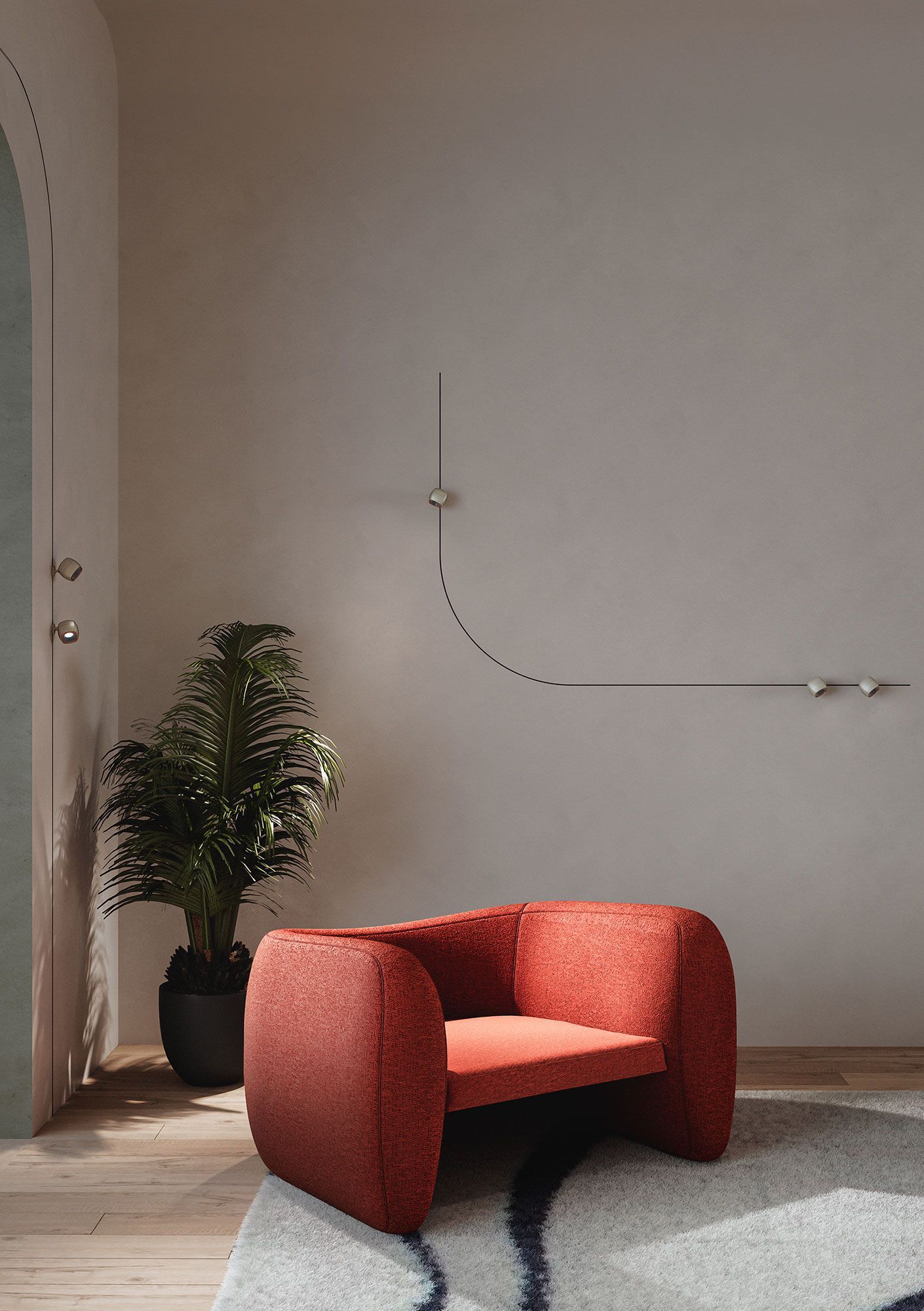 NEWFO LED die cast aluminium track-Light with dimmer By iGuzzini