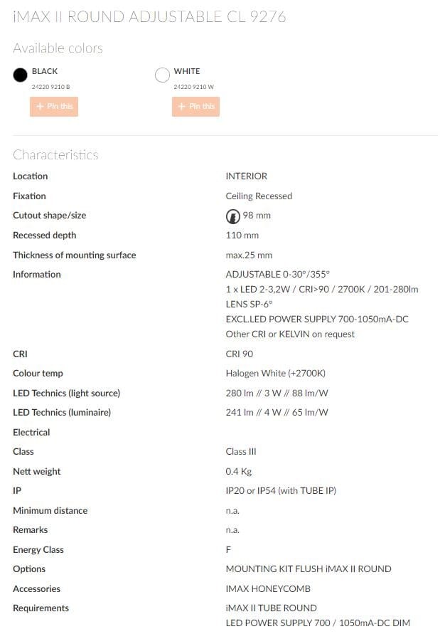 IMAX ADJUSTABLE Recessed LED adjustable spotlight By Deltalight