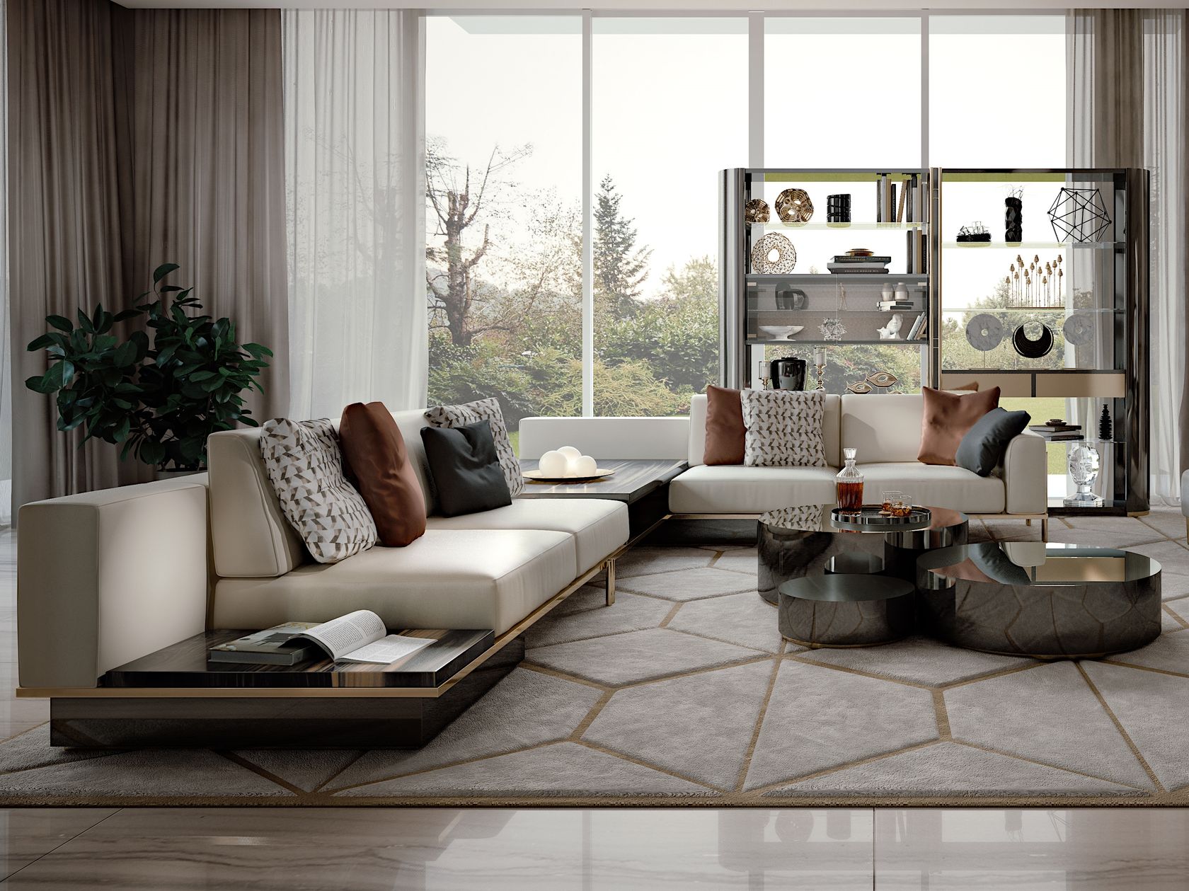 IKAT Corner leather sofa By Bizzotto Italia | design Tiziano Bizzotto