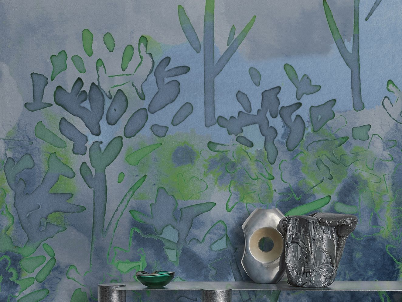 INDIGO wallpaper By Wall&decò design Ines Porrino